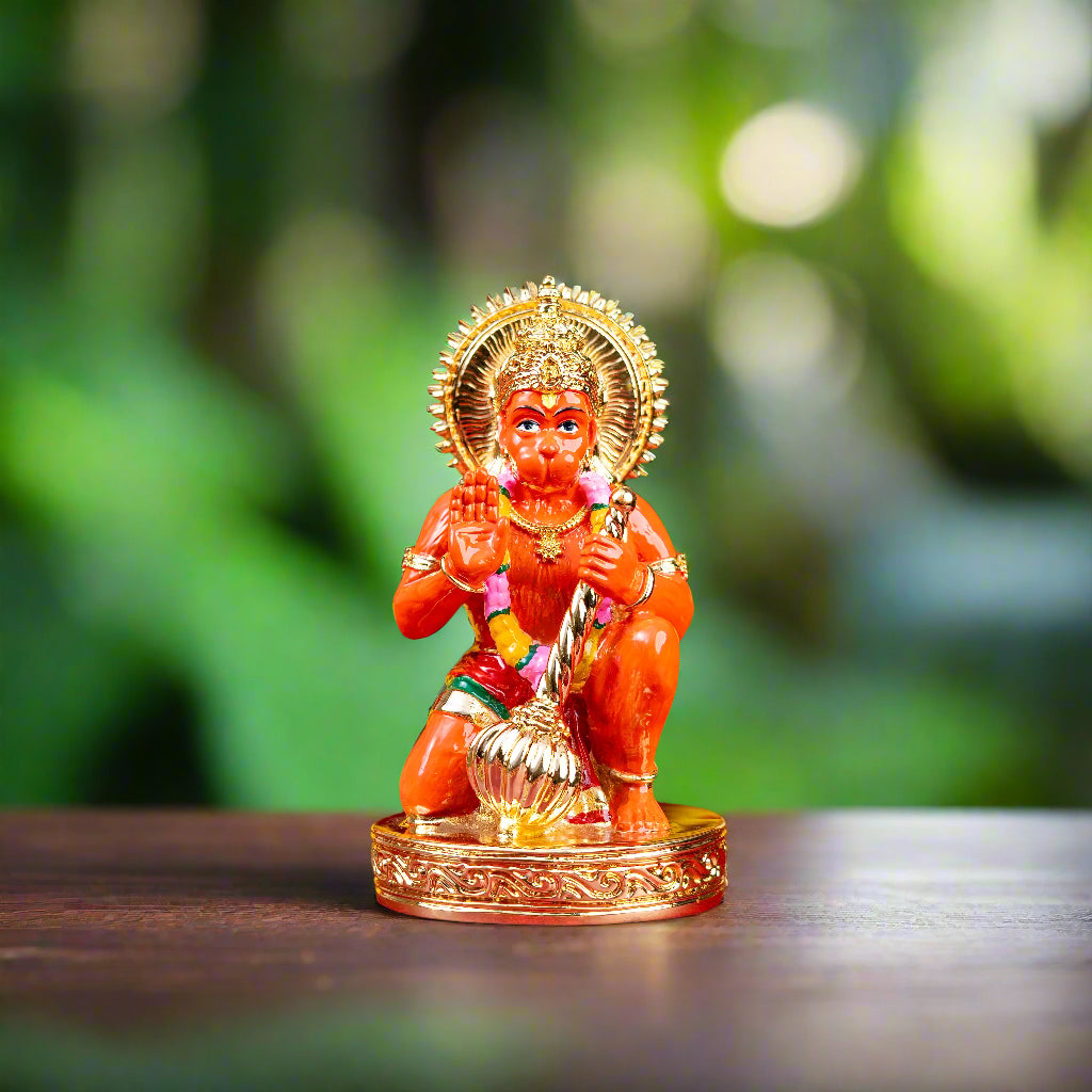 Gold-Plated Sinduri Hanuman Idol | Bajrangbali Murti – DevDarbaar